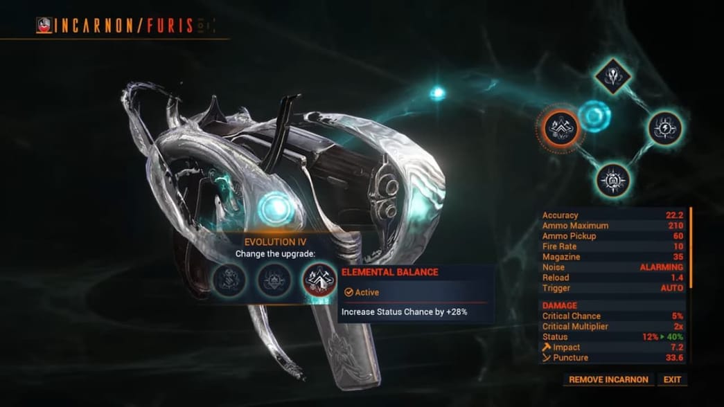 Warframe: Incarnon Furis build guide (mod setup and best talents)