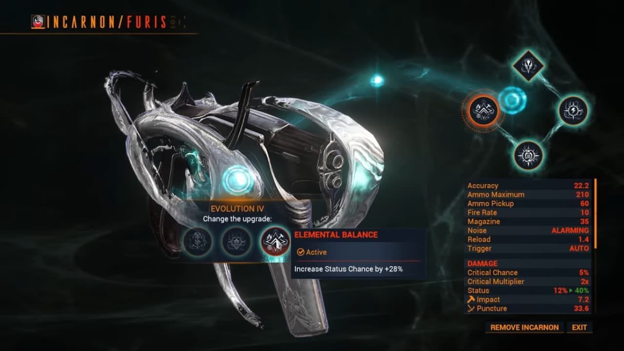 Warframe: Incarnon Furis build guide (mod setup and best talents)
