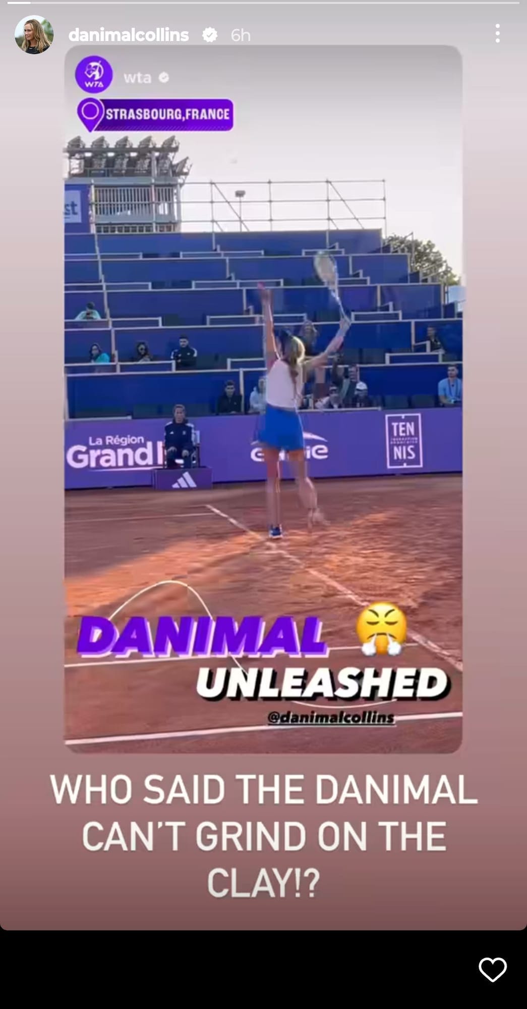 "Who said the Danimal can't grind on the clay?" - Danielle Collins boasts after resounding 2R ...