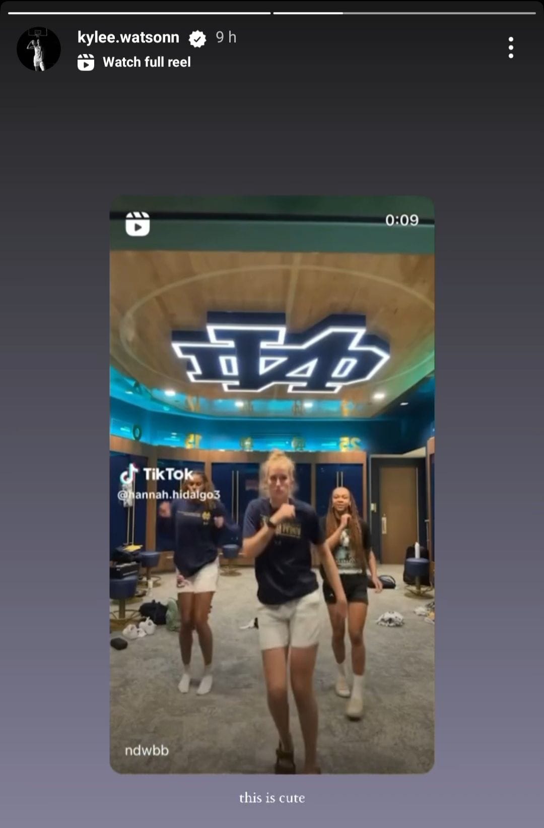 Notre Dame star Kylee Watson reacts as Hannah Hidalgo and Co. show off ...