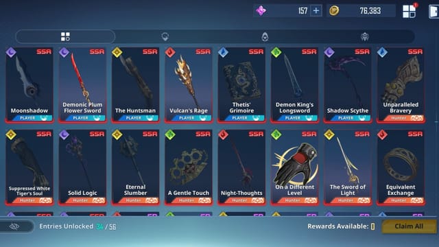 How to craft and upgrade SSR weapons in Solo Leveling Arise