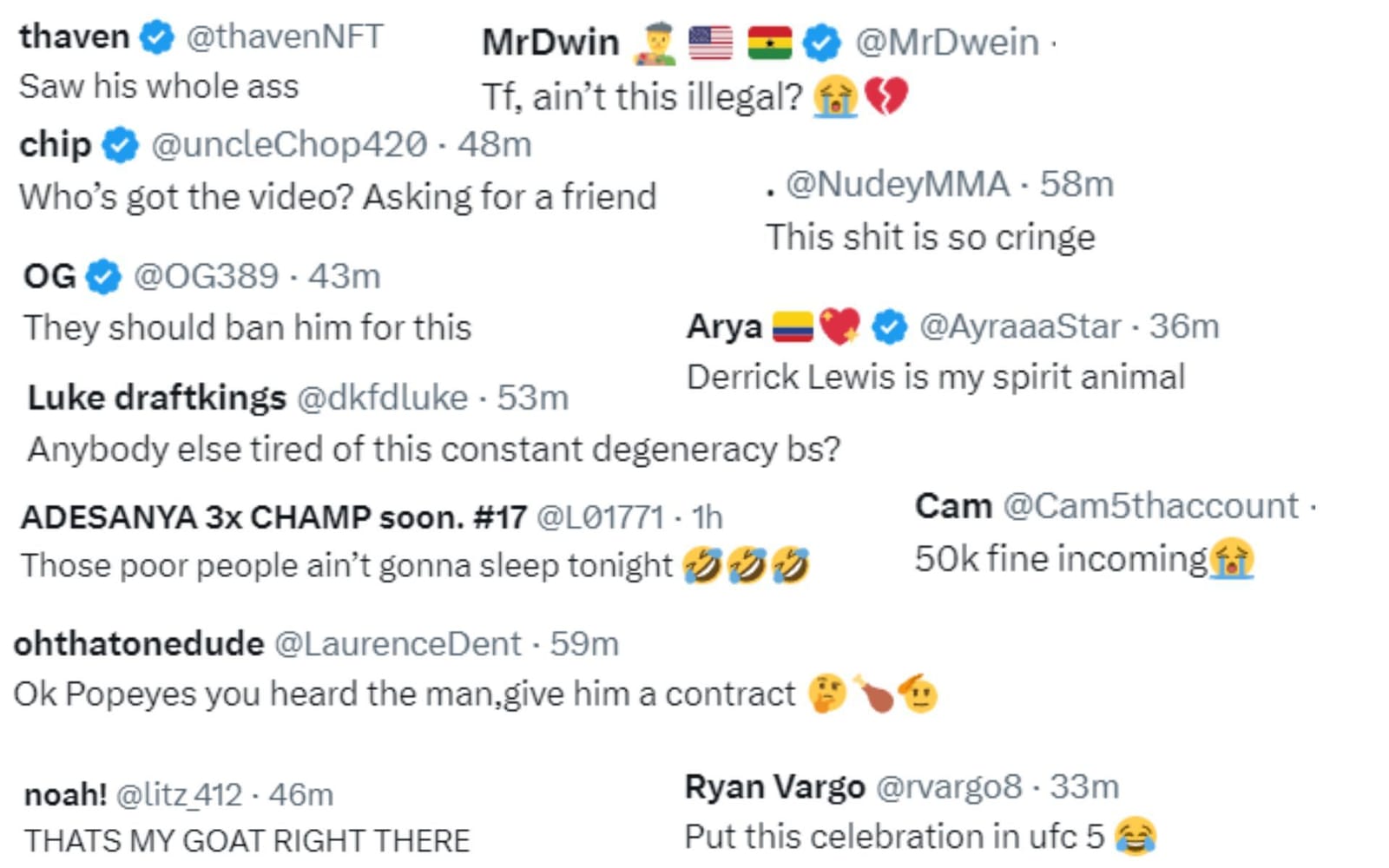 "This man is wild" - Fans in splits as Derrick Lewis takes off his ...