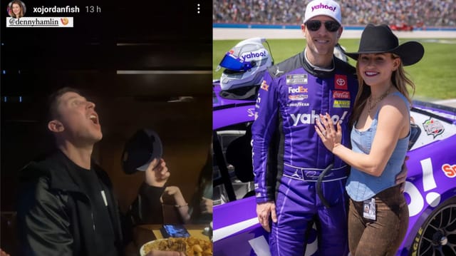Jordan Fish showcases Denny Hamlin's impressive 'catching food' skills ...
