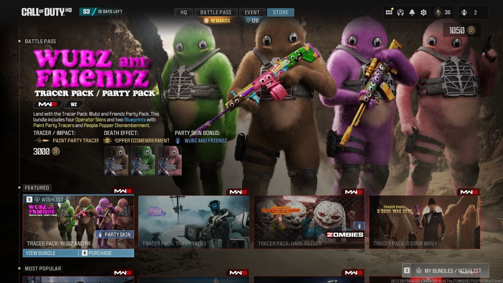 Wubz and Friendz Party Pack in MW3 and Warzone: Price, what's included ...