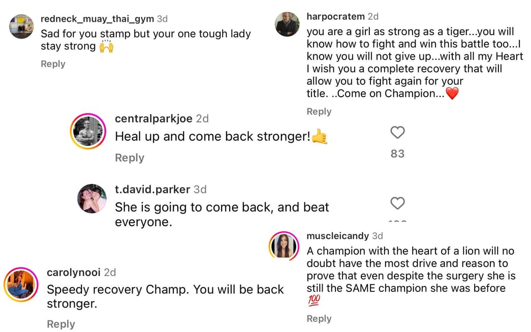 Stamp Fairtex injury: "You will be back stronger" - Fans wishing ...