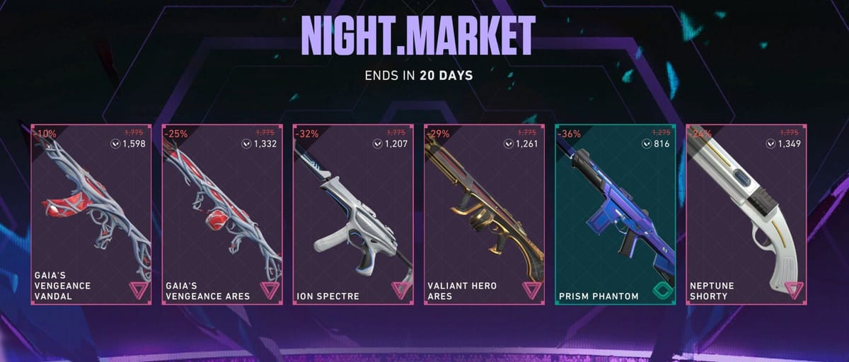 Valorant Night Market bug: Multiple skins unavailable in current rotation