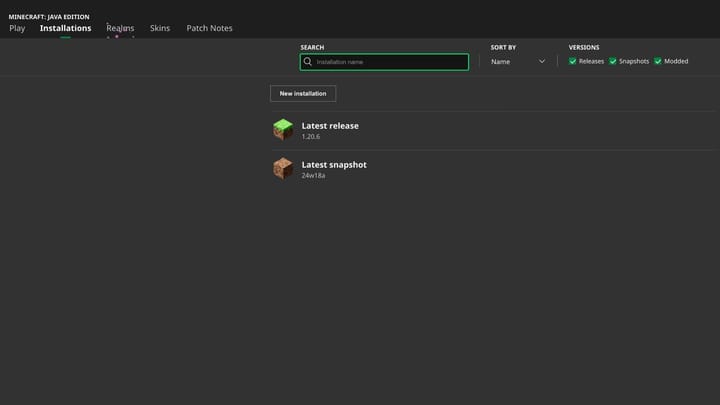 How to download Minecraft snapshot 24w18a