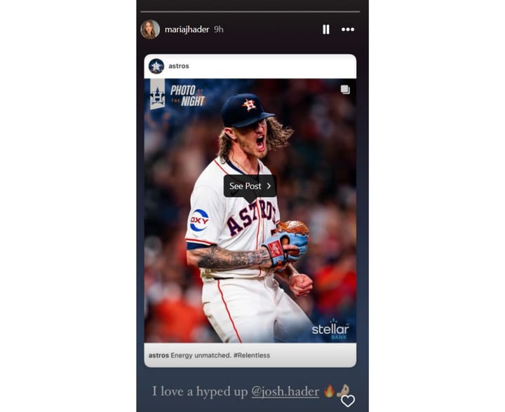 "I love a hyped up Josh Hader" - Maria Hader celebrates Astros star ...
