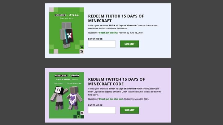 Minecraft fans can claim limited-time TikTok and Twitch capes during ...
