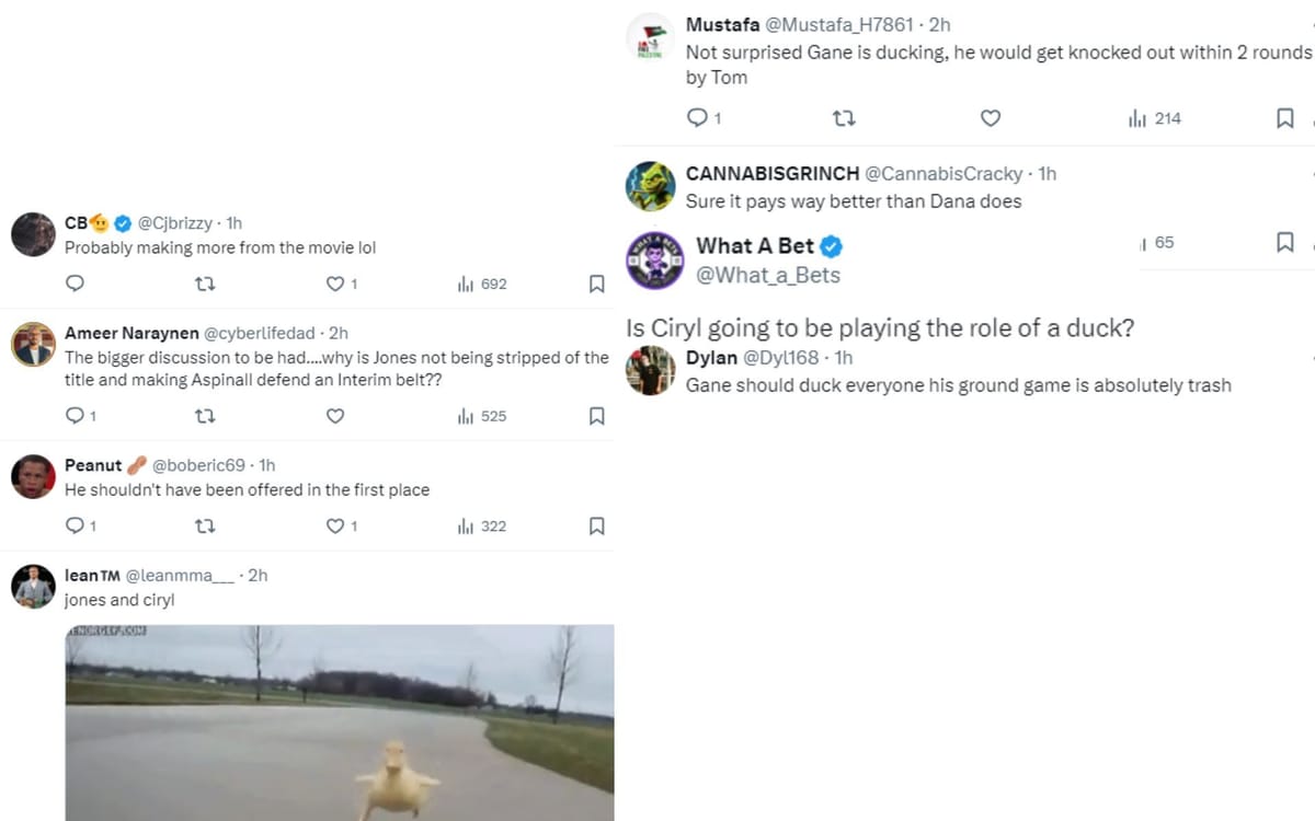 "Going to be playing the role of a duck?" - Fans react as Tom Aspinall ...