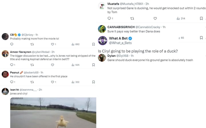 "Going to be playing the role of a duck?" - Fans react as Tom Aspinall ...