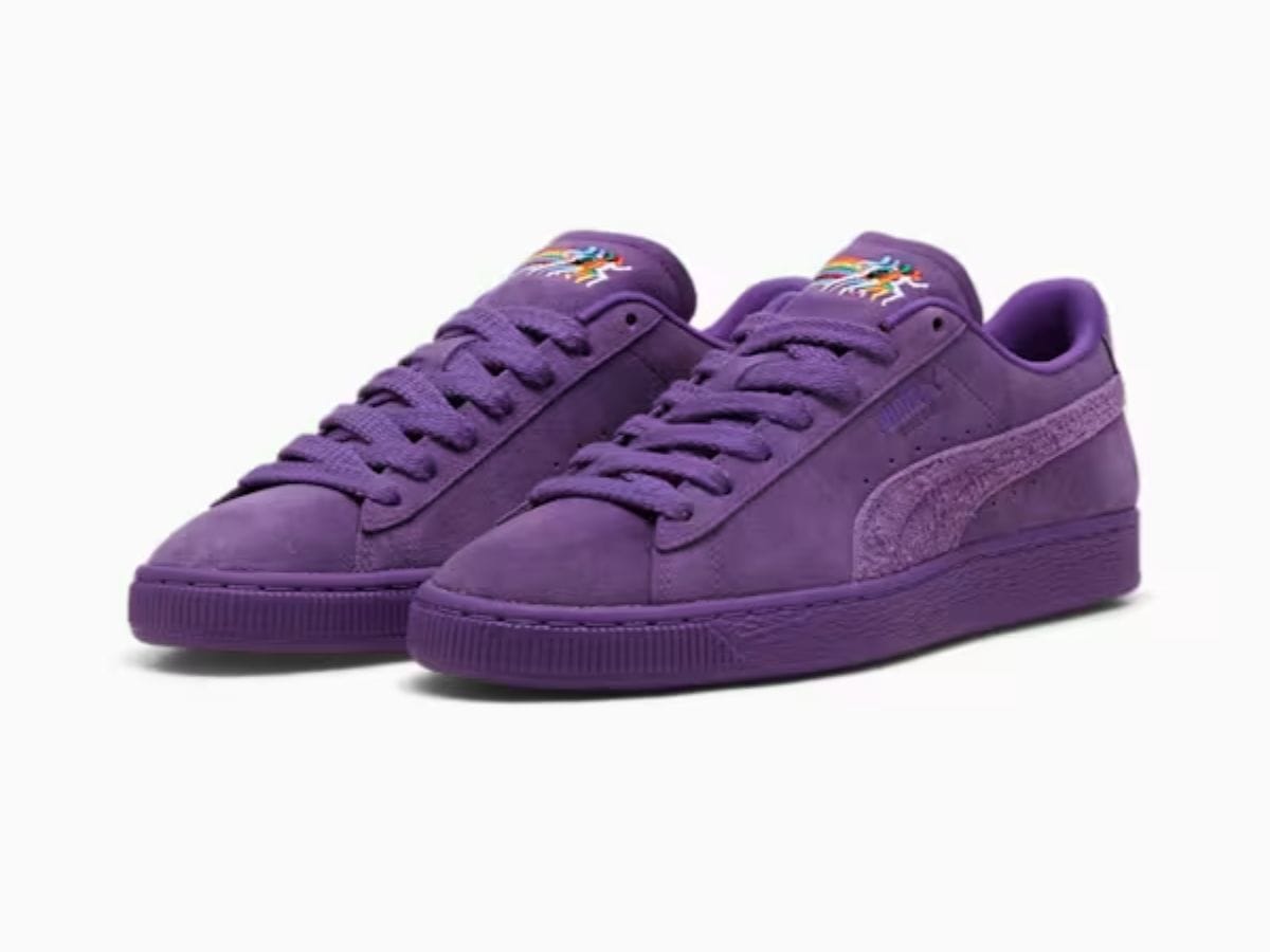 PUMA Suede “Love Marathon” Purple sneakers: Features explored