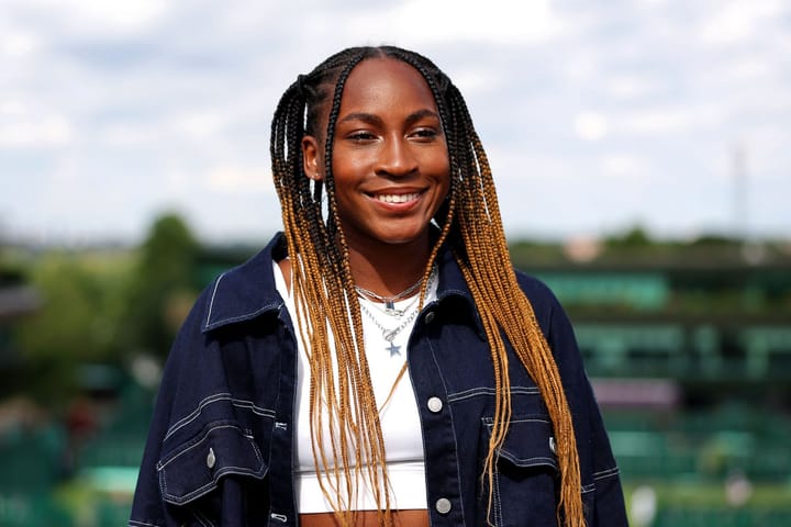 In Pictures: Coco Gauff dazzles in chic grey dress as she shows off her ...
