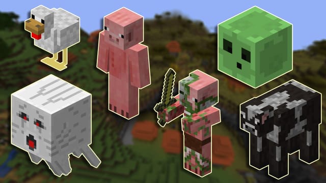 All mobs from Minecraft Alpha version