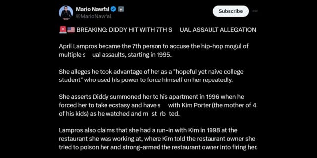 Diddy accused of drugging and assault yet again in new lawsuit filed by ...