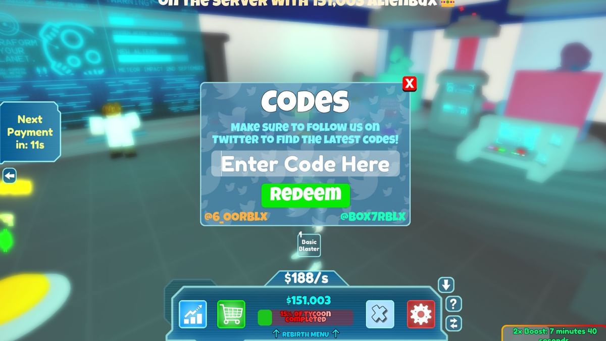Alien Tycoon Codes (2024)