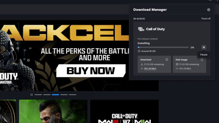 Warzone and MW3 Season 4 pre-load size on PC (Battle.net and Steam)