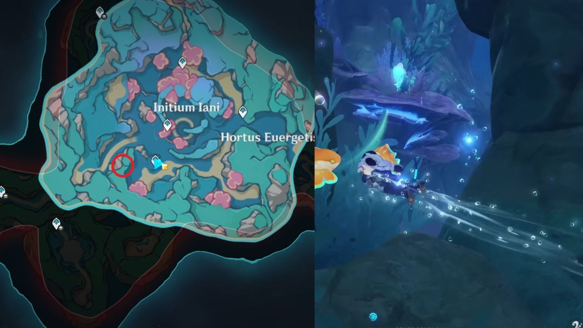 Genshin Impact Sea of Bygone Eras (west map) Hydroculus locations