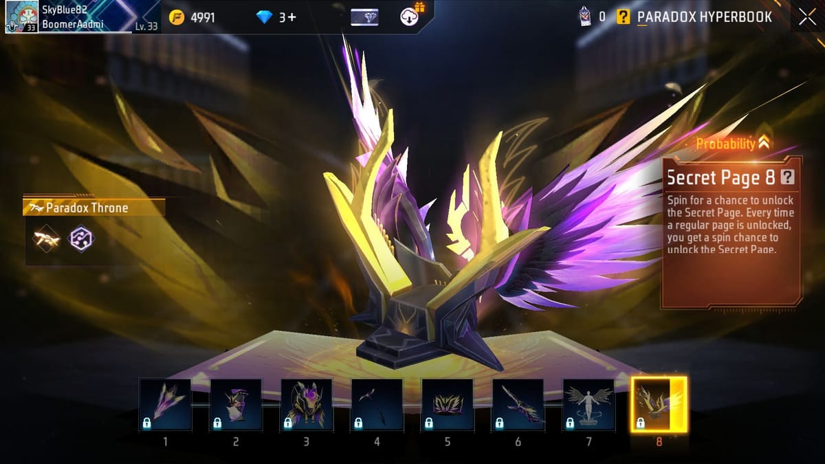 Free Fire Hyperbook Top-Up event: Paradox Hyperbook, Tokens, and more