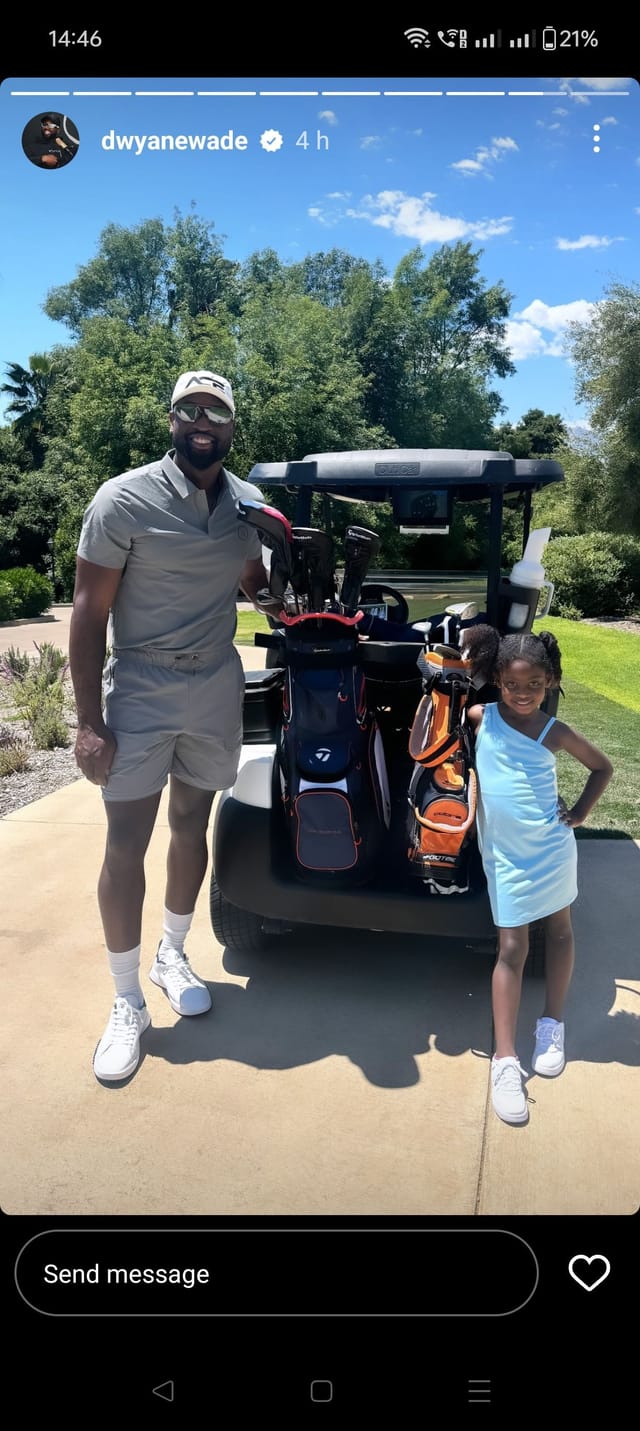 In Photos: Dwyane Wade takes daughter Kaavia to Golf course in adorable ...
