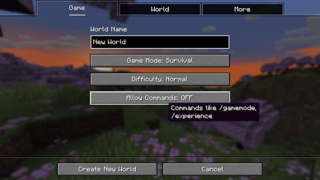 All Minecraft new world settings explained