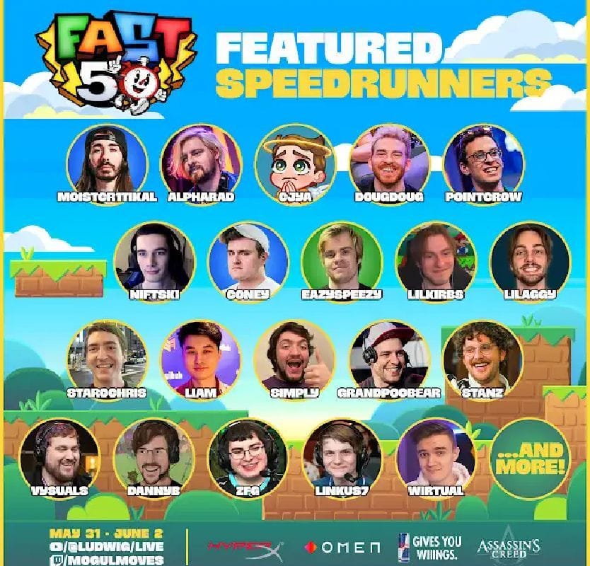 "It's finally happening" — Ludwig announces Fast 50 speedrun event ...