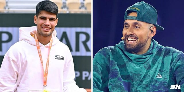 "How did I do?" - Nick Kyrgios urges Carlos Alcaraz to rate his bicep ...