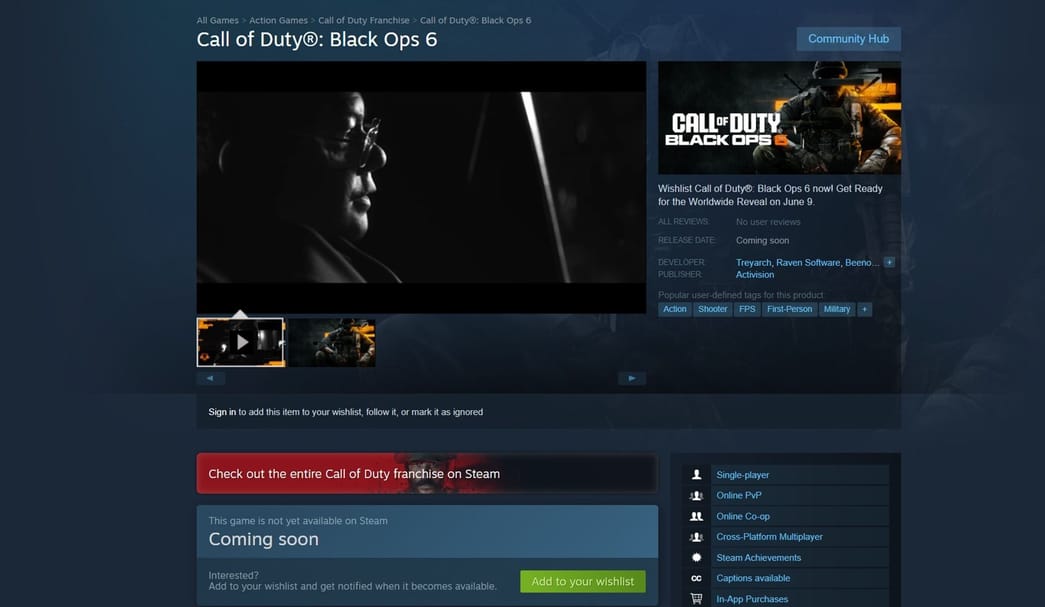 Is Black Ops 6 coming to Steam?
