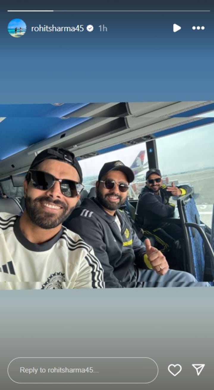Rohit Sharma is all smiles while sharing a picture with Ravindra Jadeja ...