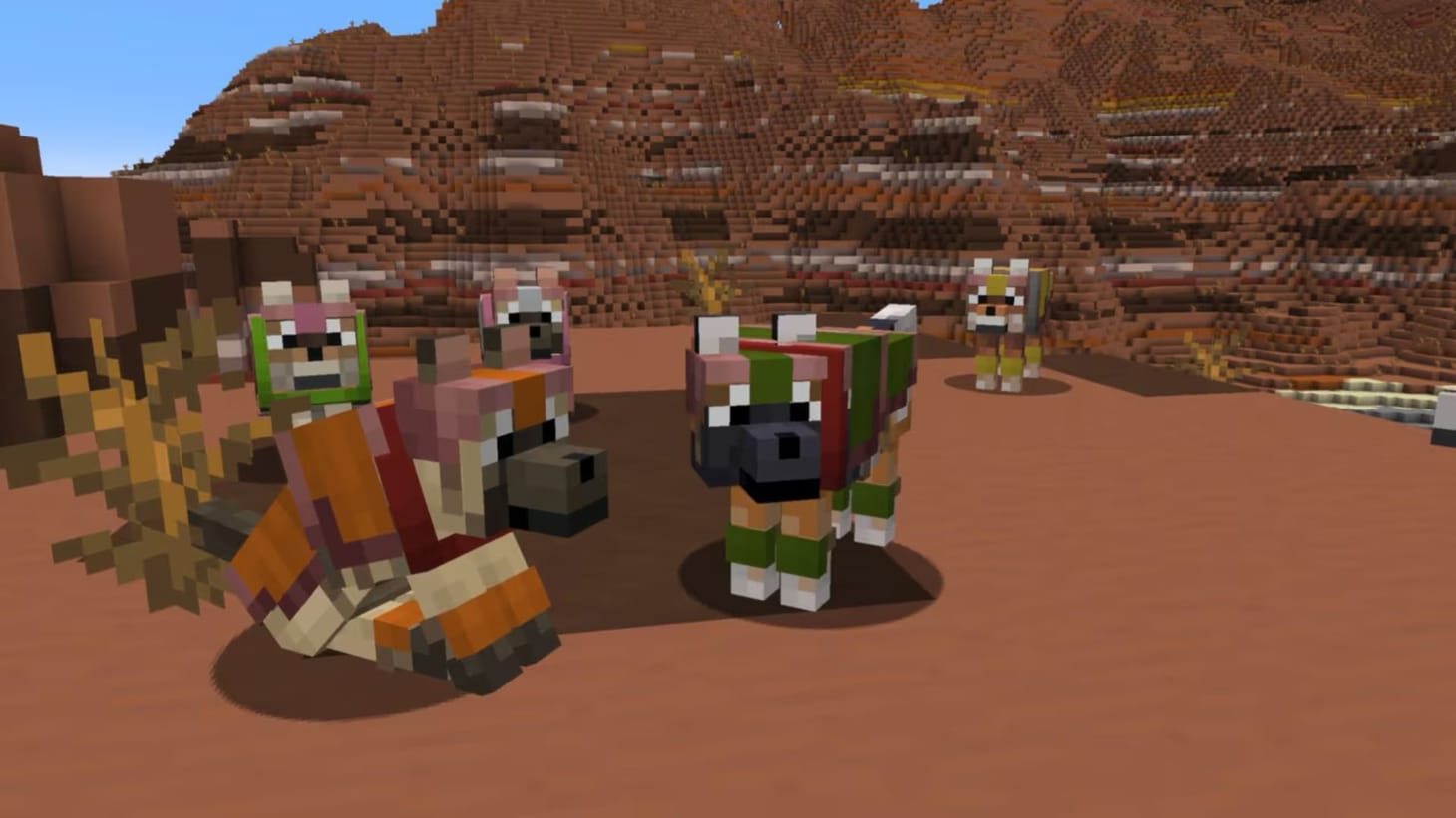 Minecraft's wolves and horses also need armor trims to look their best