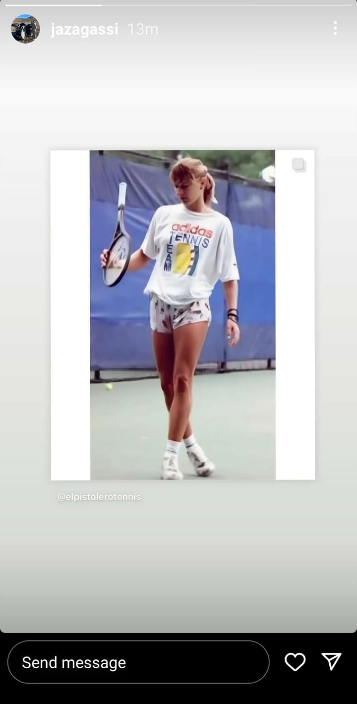 Andre Agassi and Steffi Graf's daughter Jaz looks back on vintage ...