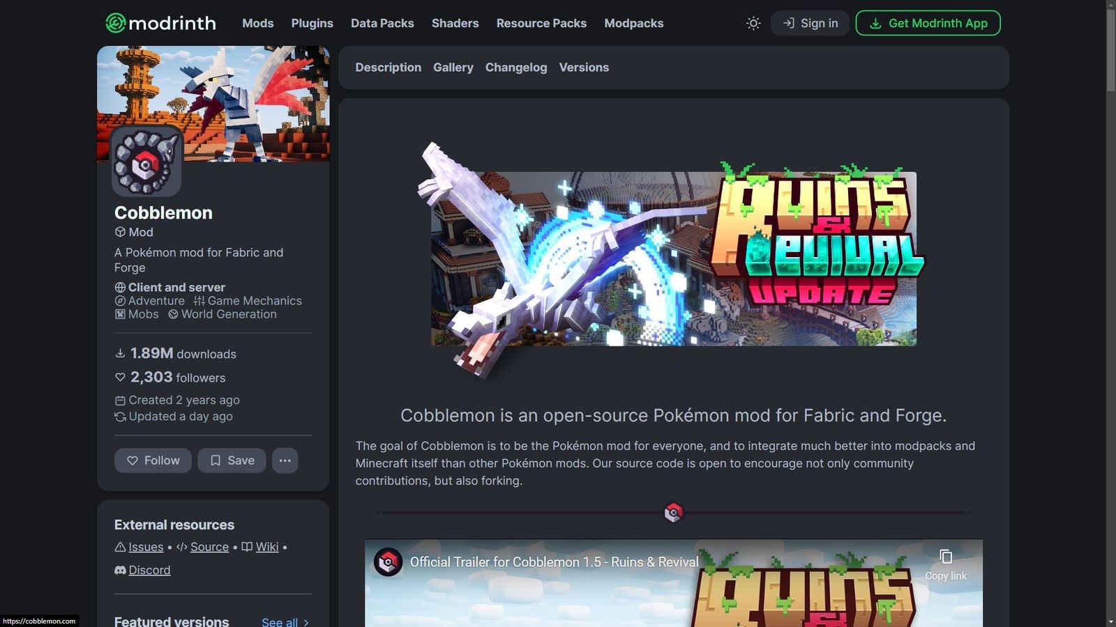 Popular Minecraft Pokémon mod, Cobblemon, releases new Ruins And ...