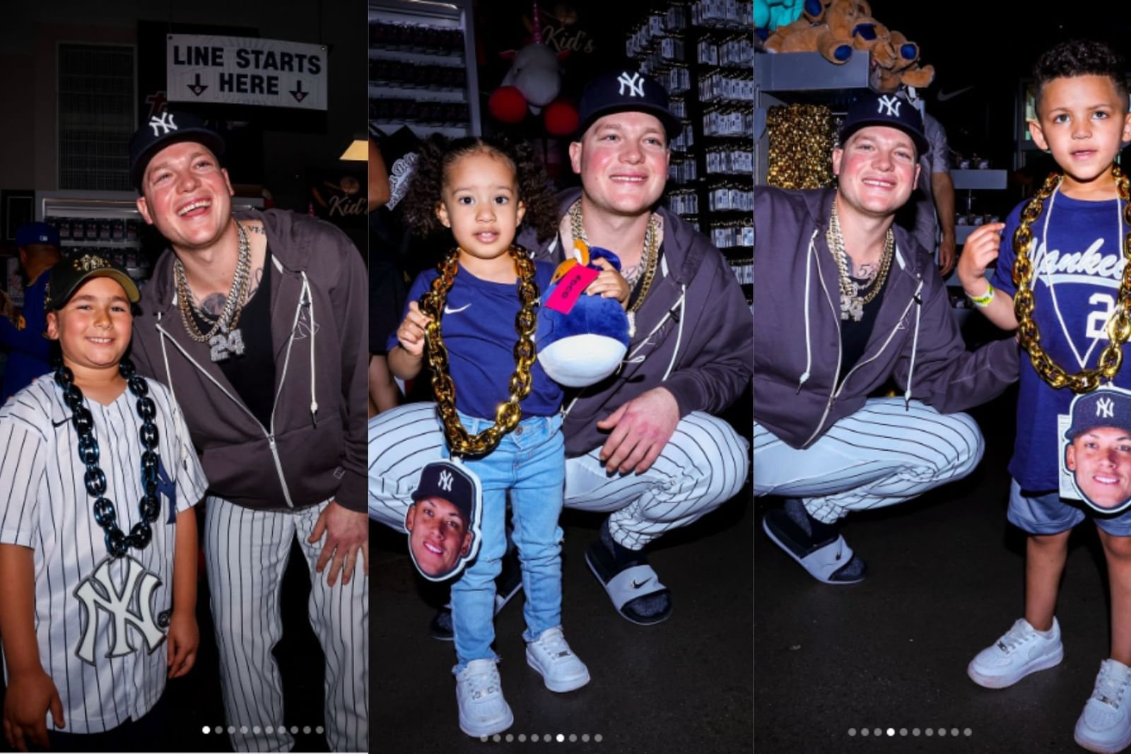 In Photos: Alex Verdugo surprises young fans by handpicking flashy chains at Yankees store