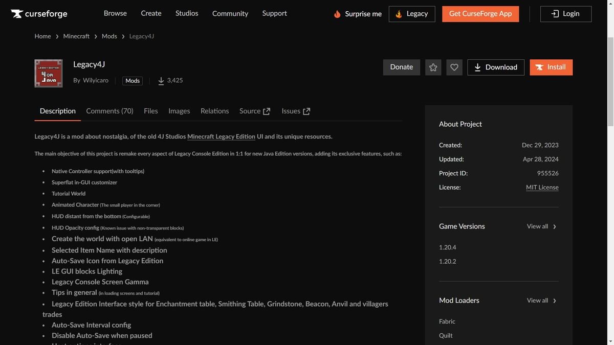 Legacy4J mod for Minecraft: All you need to know