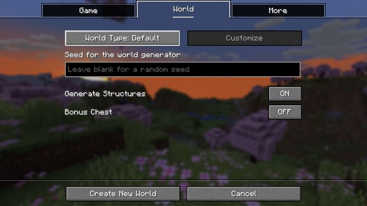 All Minecraft new world settings explained