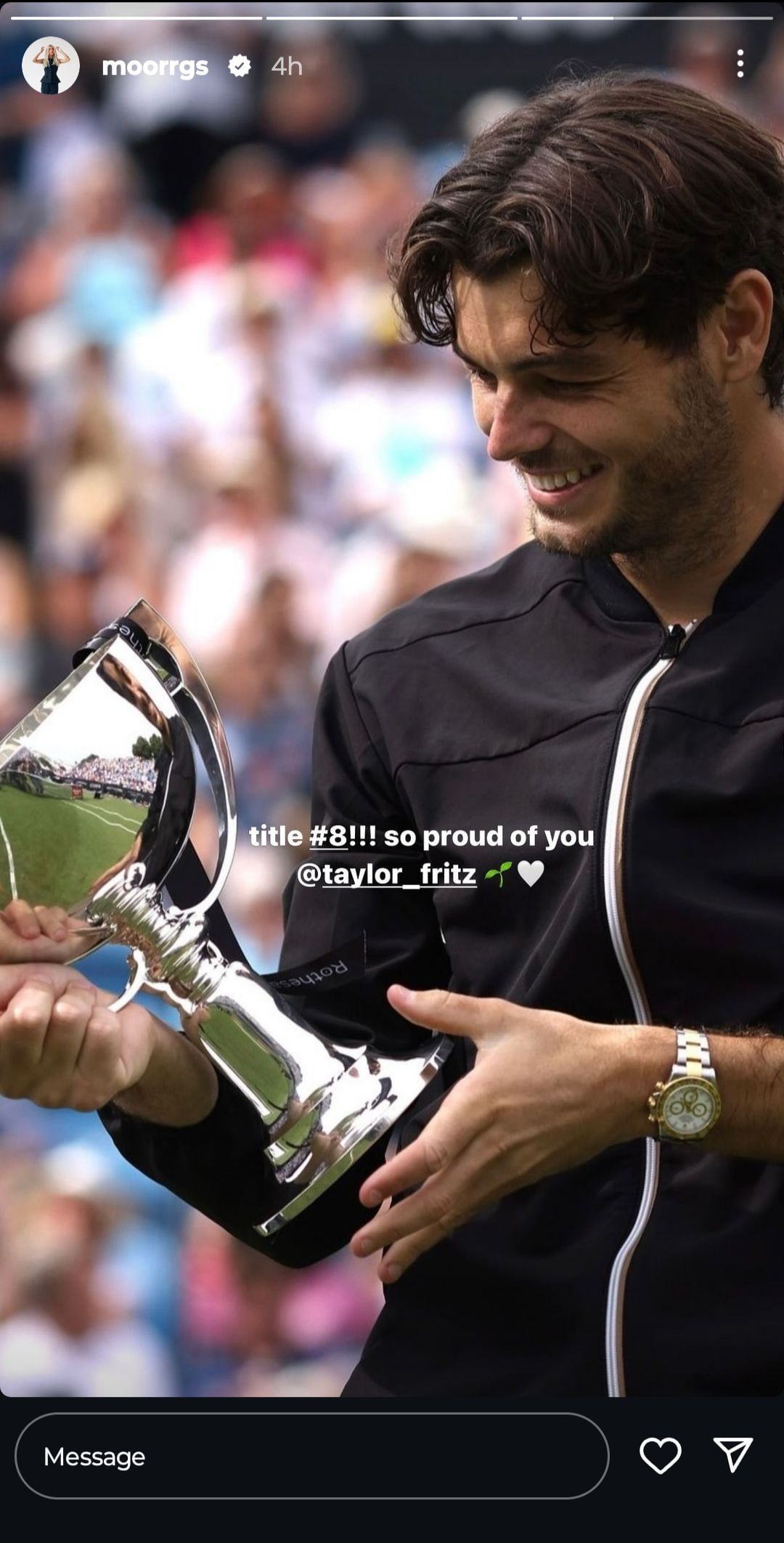 Taylor Fritz's girlfriend Morgan Riddle expresses pride as boyfriend ...