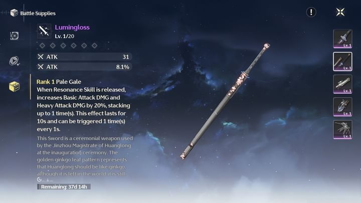 Best weapons for Changli in Wuthering Waves