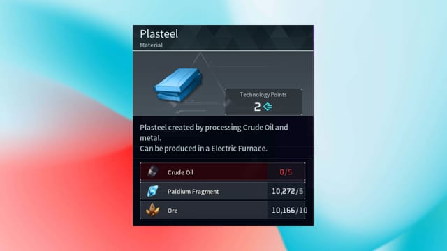 How to get Plasteel in Palworld?