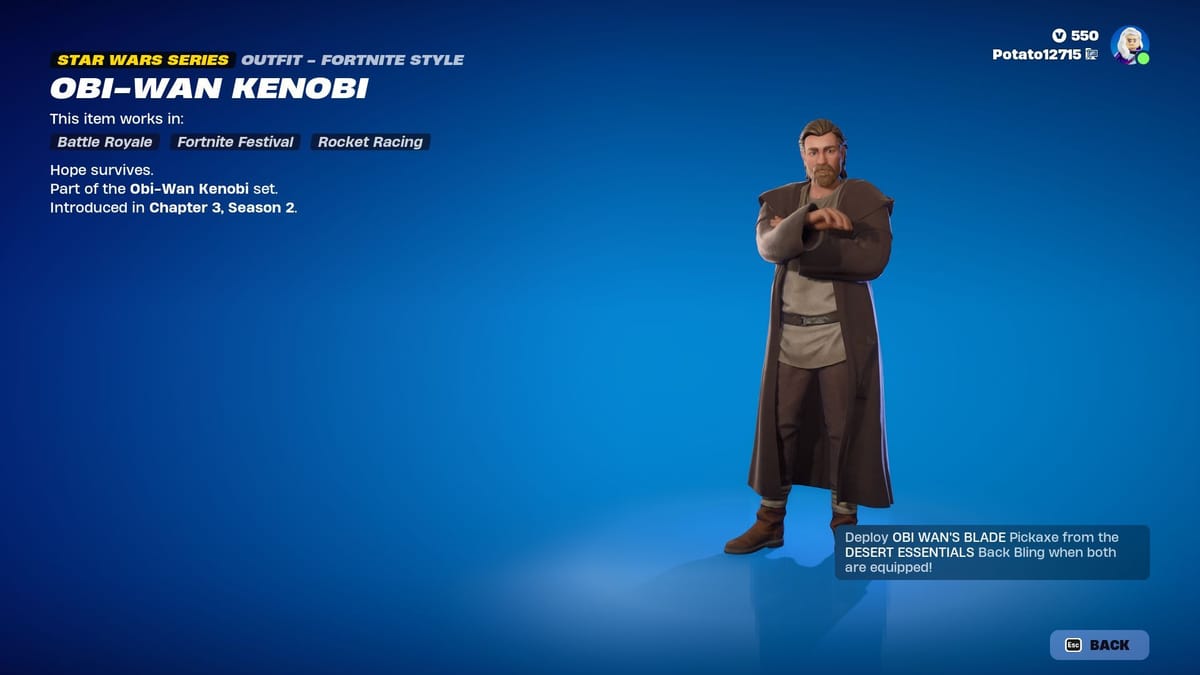 How to get Obi-Wan Kenobi skin in Fortnite