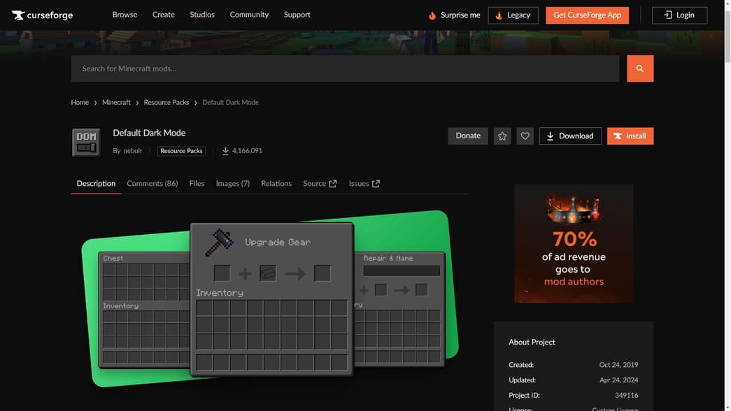 How to get dark mode in Minecraft