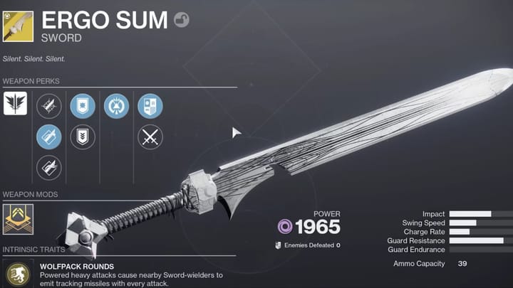 How to get the Ergo Sum Exotic sword in Destiny 2
