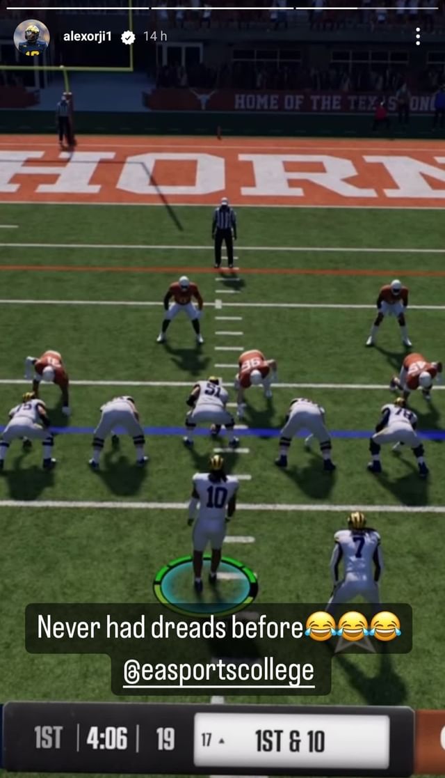 Michigan star Alex Orji reacts to his character in EA Sports CFB 25 ...