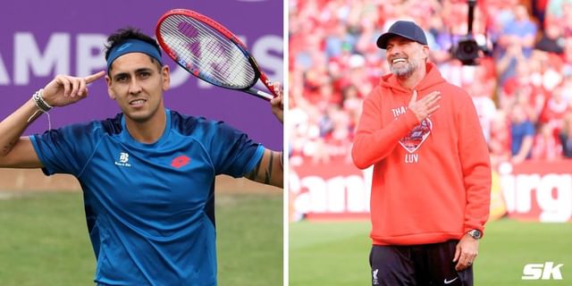 Mallorca Championships winner Alejandro Tabilo & ex-Liverpool manager Jurgen Klopp all smiles as ...