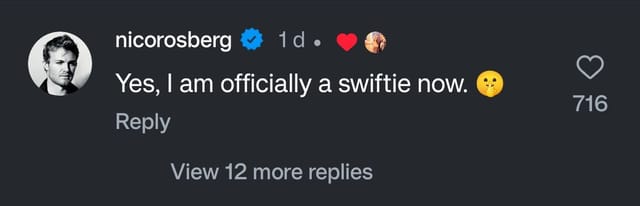 "I am officially a Swiftie now" - F1 champion Nico Rosberg gets swayed ...