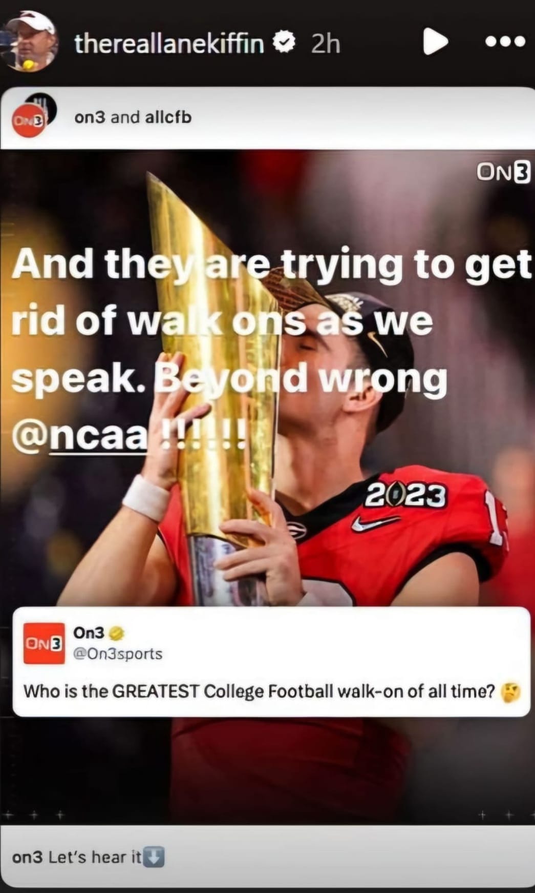 “Follow your dreams son” — Ole Miss HC Lane Kiffin shares heartfelt ...