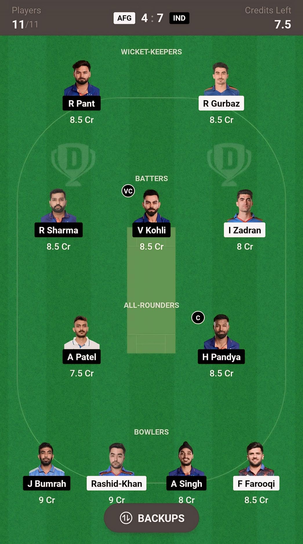 Ind Vs Afg Dream11 Prediction Fantasy Cricket Tips Todays Playing