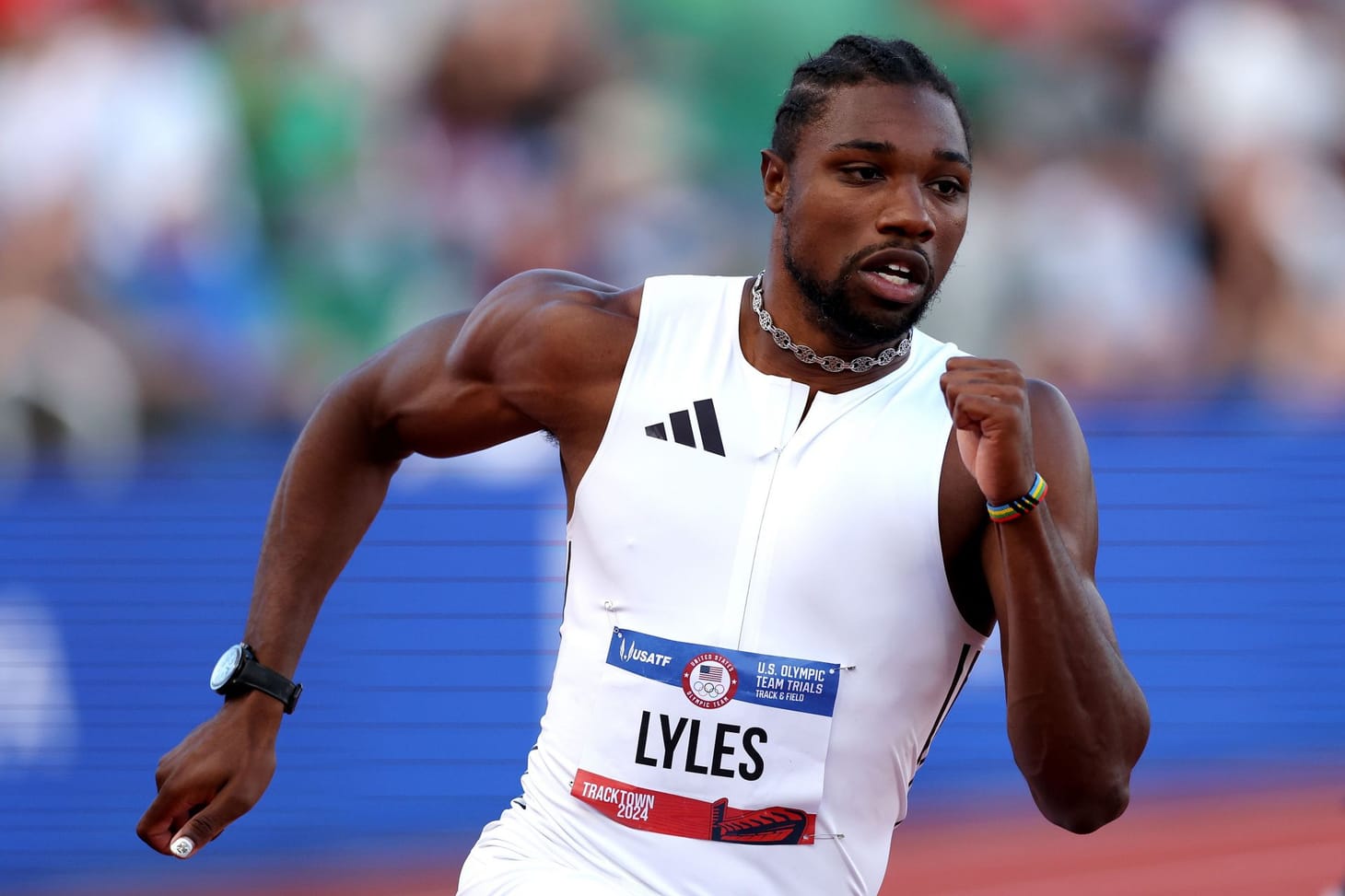 In Pictures: Noah Lyles drips in Adidas x Balenciaga in athlete walk-in at the U.S. Olympic ...
