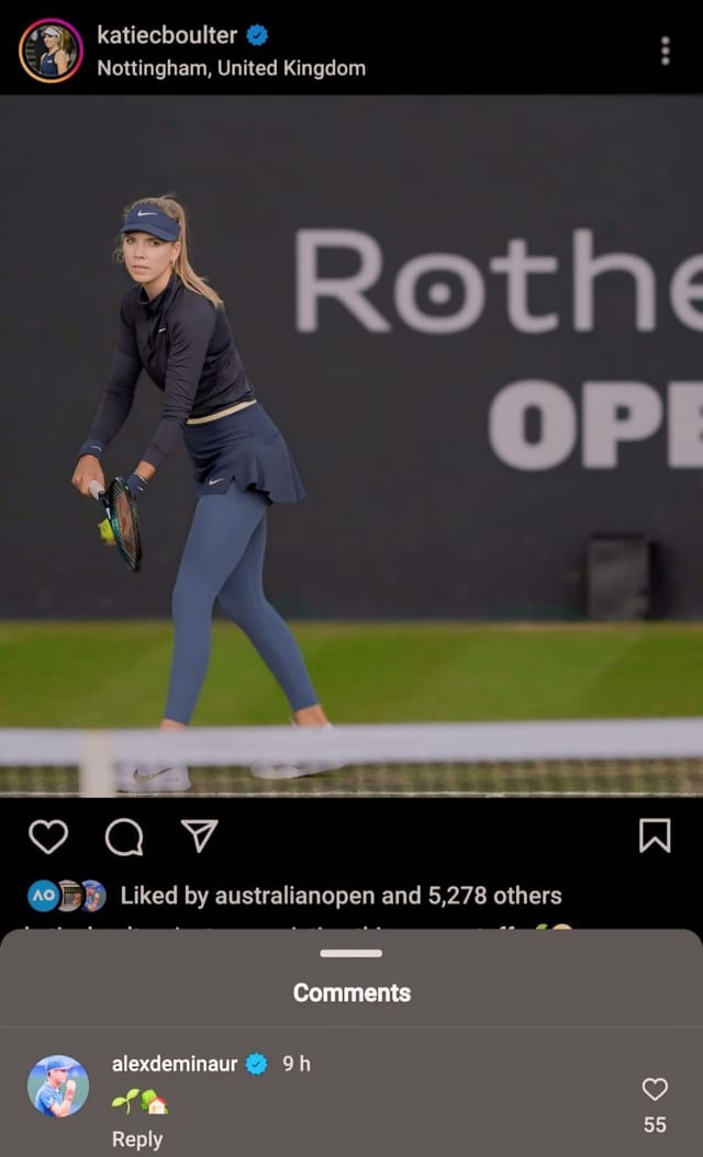 Alex de Minaur seconds girlfriend Katie Boulter’s appreciation for ...
