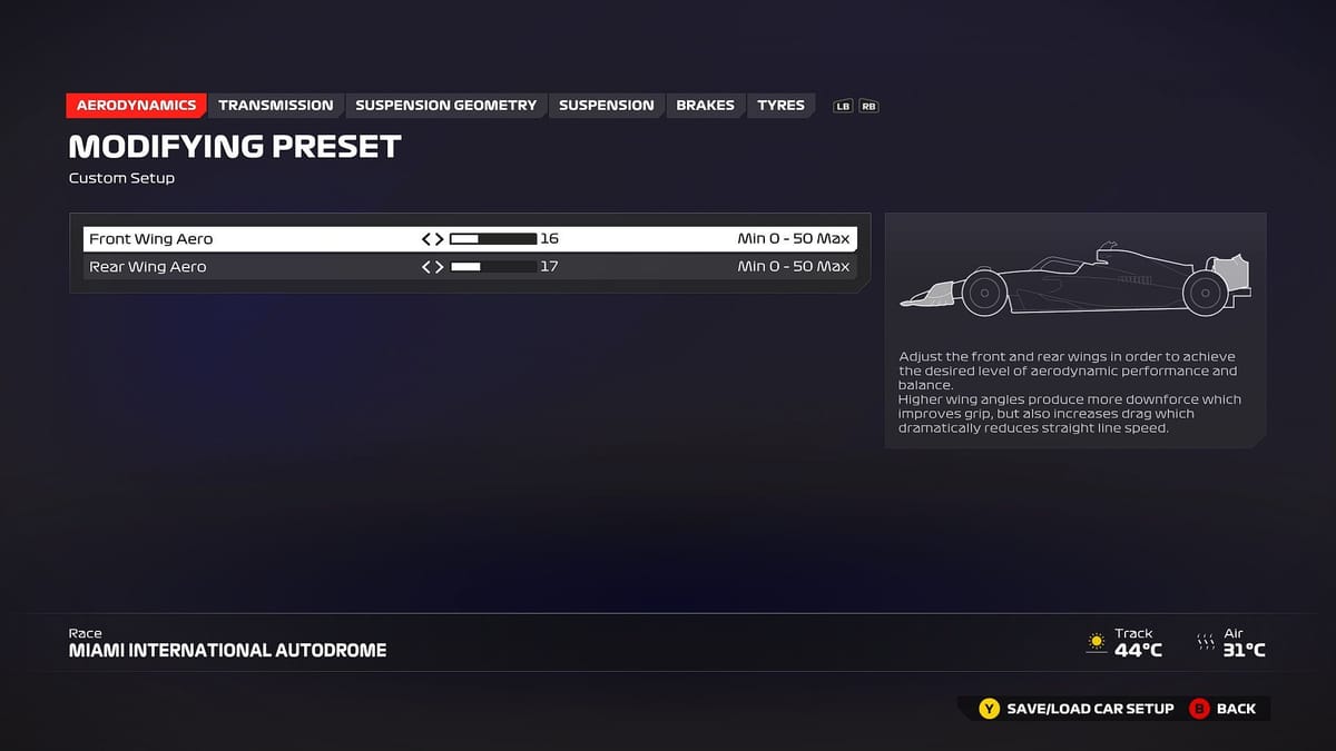 Best F1 24 setup for Miami International Autodrome circuit