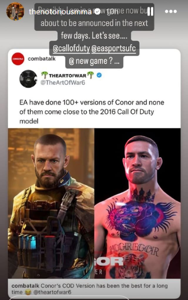 Call of Duty: Conor McGregor reacts to 2016 Call of Duty version of ...